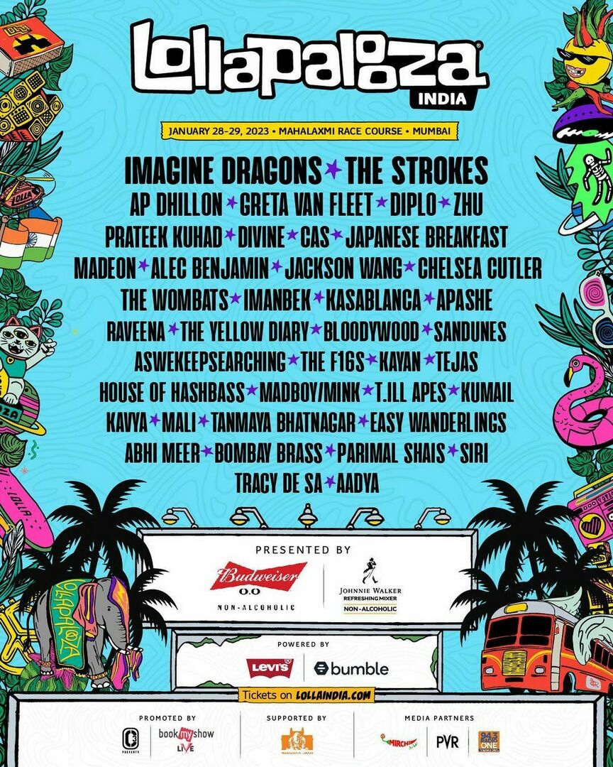 Lollapalooza India Announces 2023 Lineup The Strokes Imagine